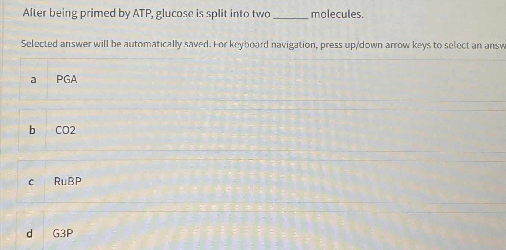 Solved After being primed by ATP, glucose is split into two | Chegg.com