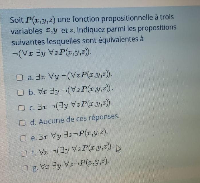 Solved Let P (x, y, z) be a propositional function with | Chegg.com