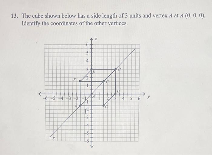 Solved 13. The cube shown below has a side length of 3 units | Chegg.com