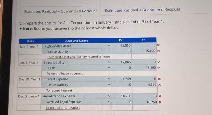 Solved Reporting Finance Lease, Guaranteed Residual-Lessee | Chegg.com