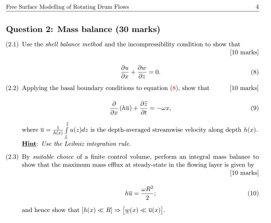 (2.3) By suitable choice of a finite control volume, | Chegg.com