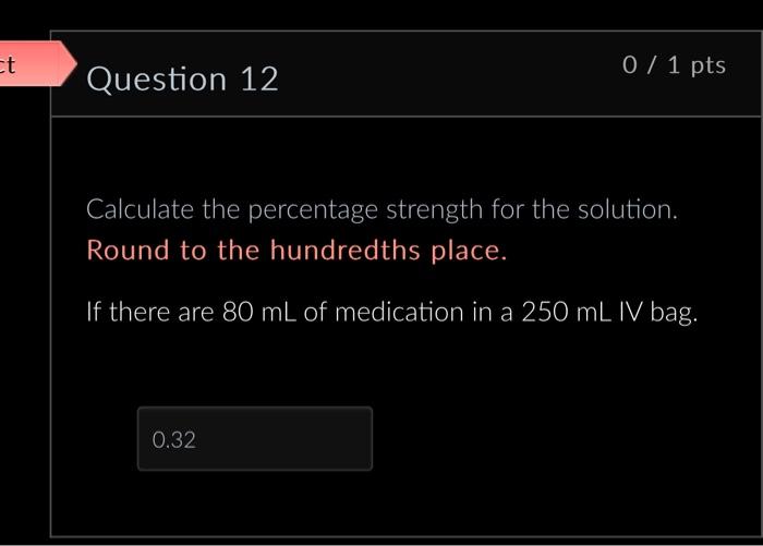 Solved Calculate the percentage strength for the solution. | Chegg.com
