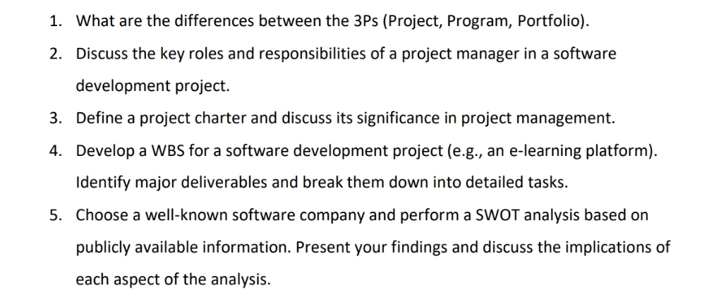 Solved What are the differences between the 3Ps (Project, | Chegg.com