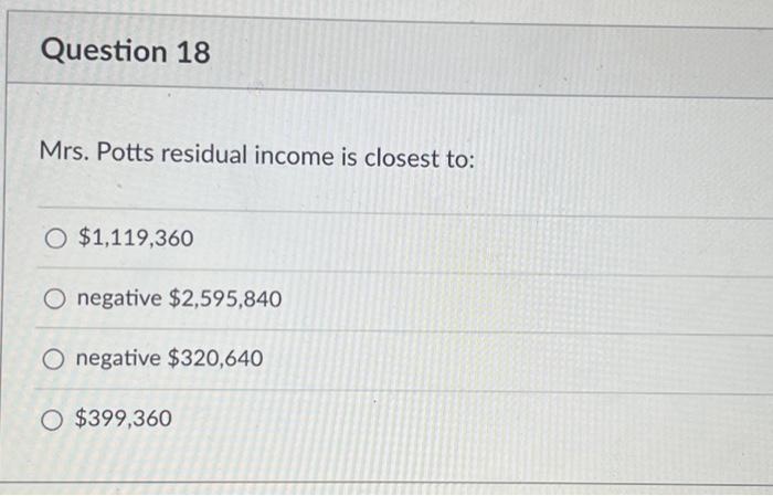 Solved Use the following to answer questions 15 through 18 : | Chegg.com