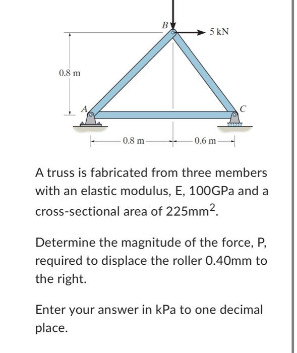 Solved A truss is fabricated from three members with an | Chegg.com