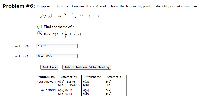 Solved Problem #6: Suppose that the random variables x ﻿and | Chegg.com