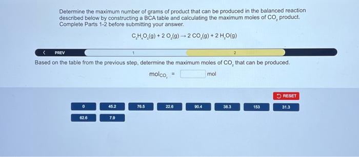 Solved Determine the maximum number of grams of product that | Chegg.com