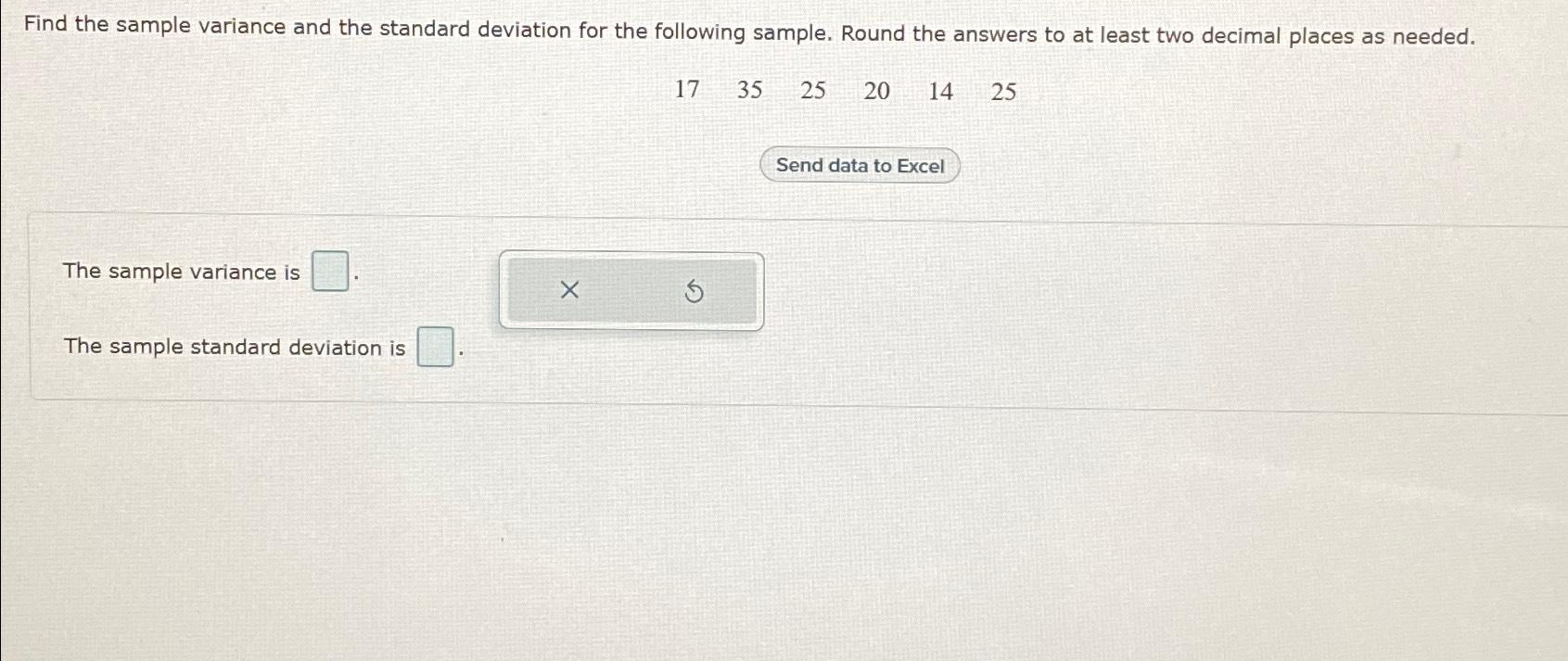 Solved Find the sample variance and the standard deviation | Chegg.com