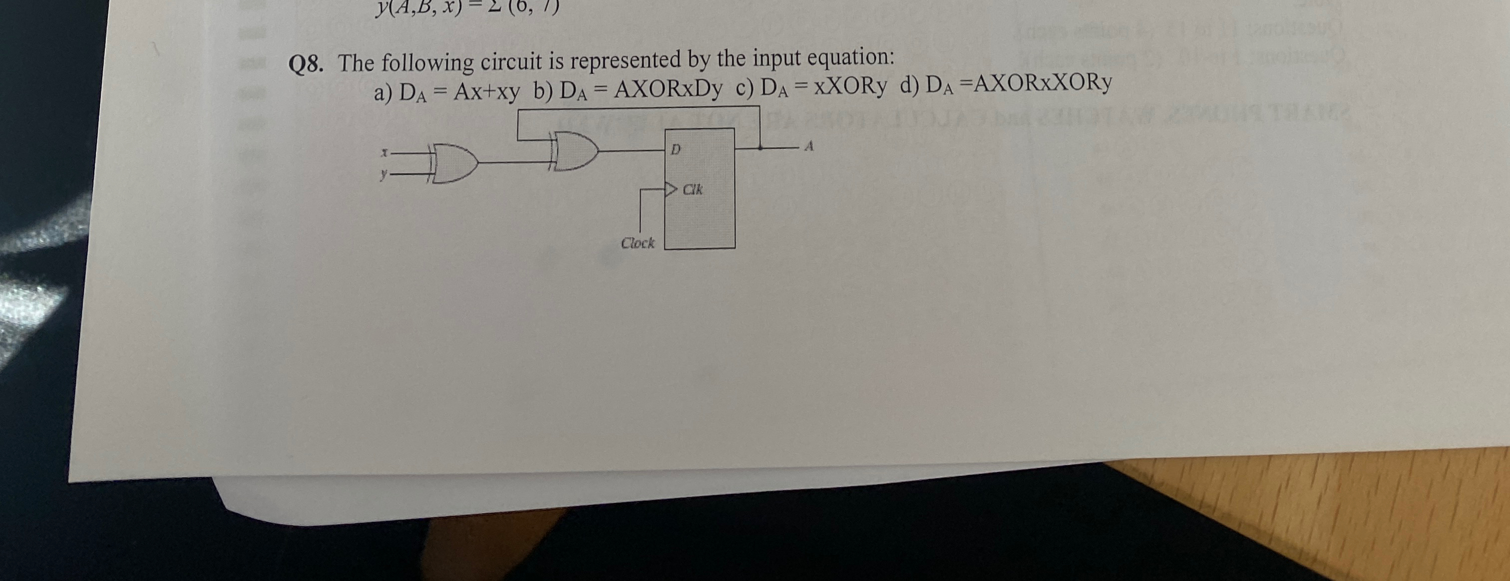 Solved Q8. ﻿The following circuit is represented by the | Chegg.com