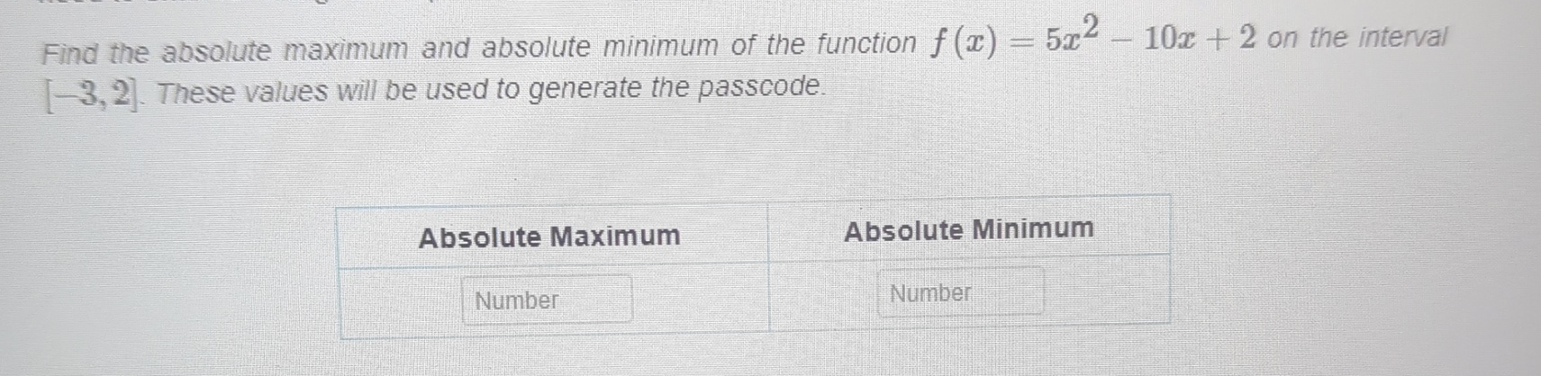 Solved Find the absolute maximum and absolute minimum of the | Chegg.com