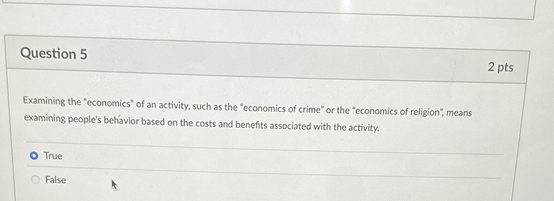 Solved Question 52 ﻿ptsExamining the "economics" of an | Chegg.com