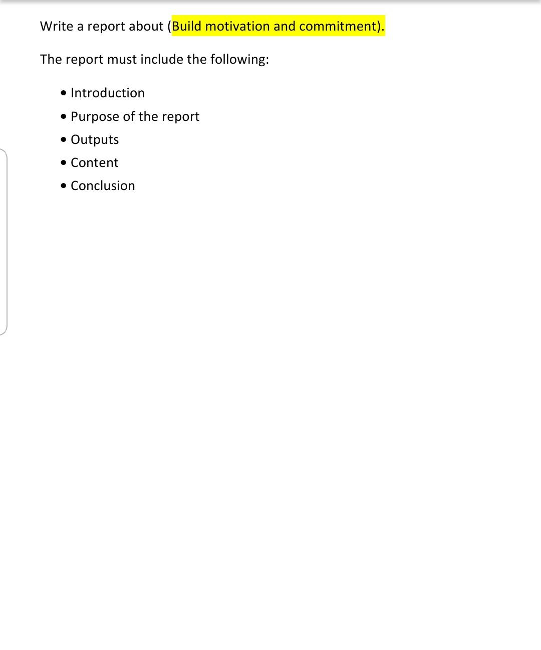 Solved Write a report about (Build motivation and | Chegg.com