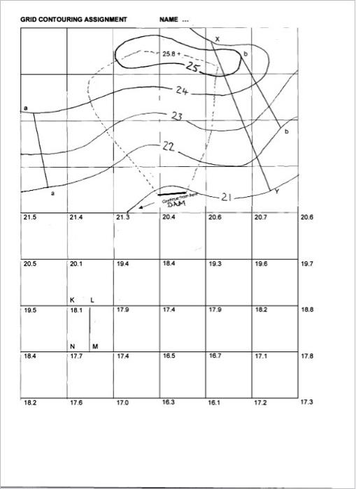 Solved GRID CONTOURING ASSIGNMENT NAME .s.s.s On the upper | Chegg.com