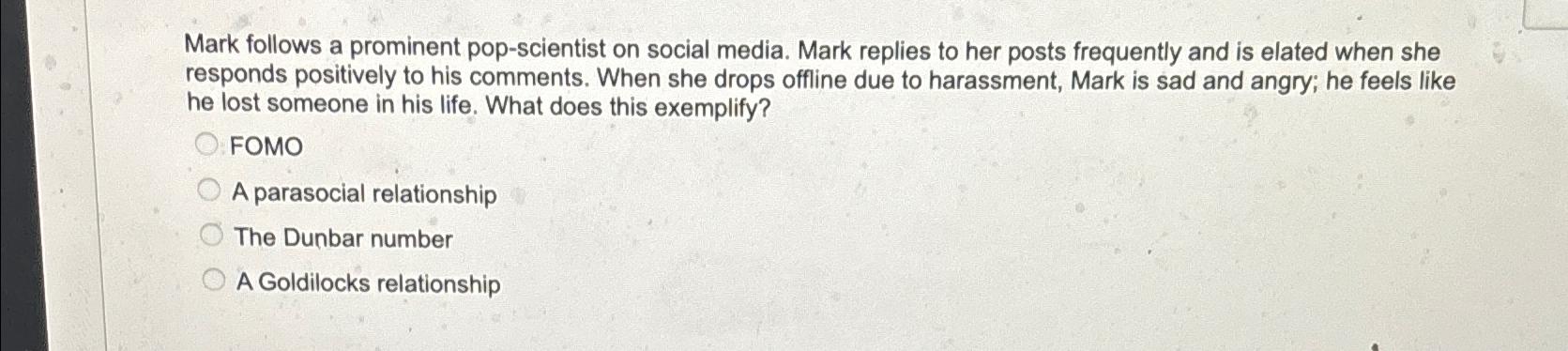 Solved Mark follows a prominent pop-scientist on social | Chegg.com