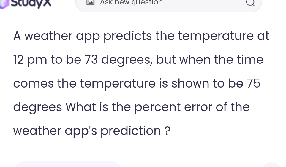 Solved A weather app predicts the temperature at12 ﻿pm to be | Chegg.com
