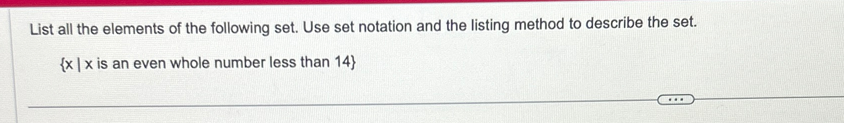 Solved List all the elements of the following set. Use set | Chegg.com