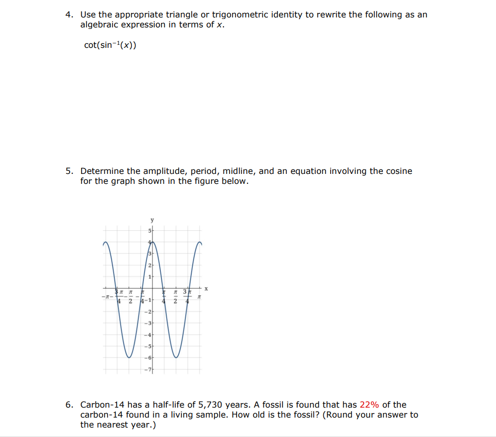 Solved Use the appropriate triangle or trigonometric | Chegg.com