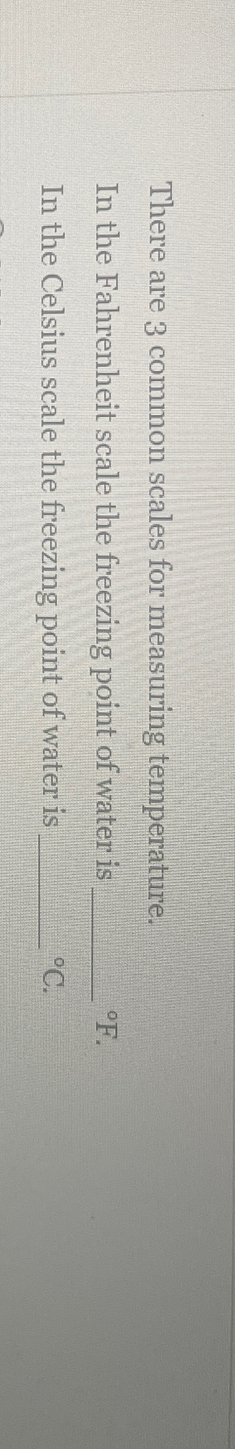 Solved There are 3 ﻿common scales for measuring | Chegg.com
