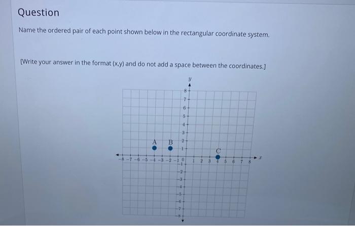 Solved Question Name the ordered pair of each point shown | Chegg.com