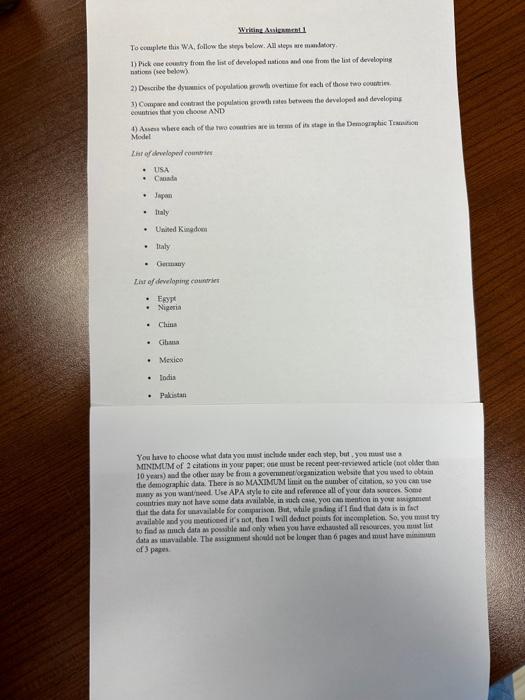 Solved Writing Assignment 1 To complete this WA, follow the | Chegg.com