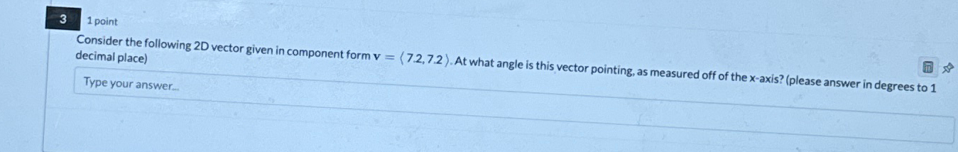 Solved 1 ﻿pointConsider the following 2D vector given in | Chegg.com