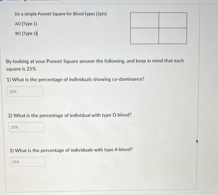 Solved Do a simple Punnet Square for Blood types (2pts) AO | Chegg.com