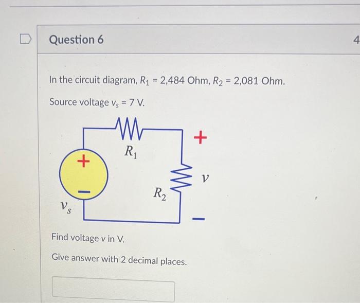 Solved In the circuit diagram, R1=2,484Ohm,R2=2,081Ohm. | Chegg.com