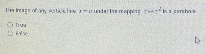 Solved The image of any verticle line x=a under the mapping | Chegg.com