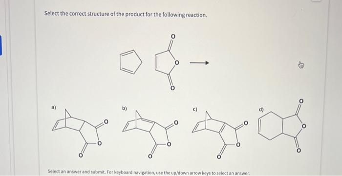 Solved Select the correct structure of the product for the | Chegg.com