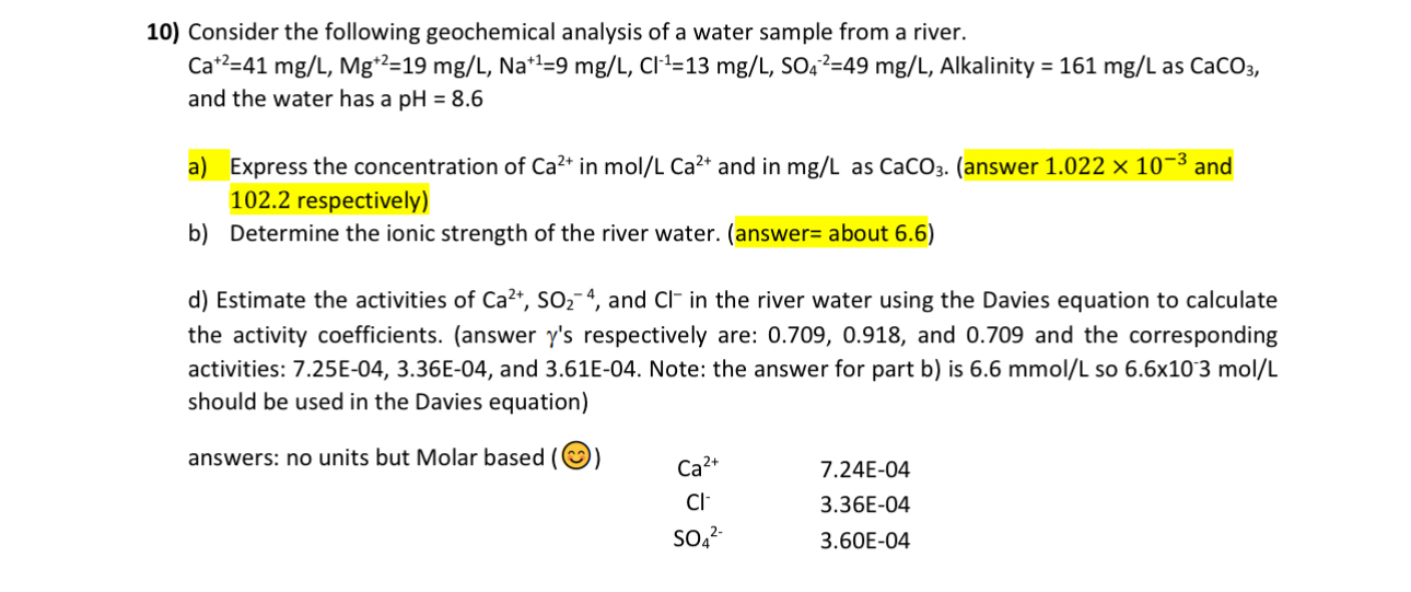 Solved Consider the following geochemical analysis of a | Chegg.com