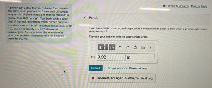 Solved 1 Review Constants Periodic Table Part A A python can | Chegg.com