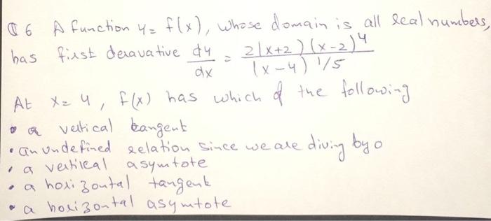 Solved Q 6 A Function Y F X Whose Domain Is All Leal