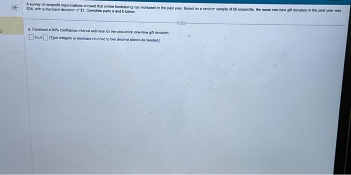 Solved \$34, with a standard deviation of \$7. Cemplete | Chegg.com Solved \$34, with a standard deviation of \$7. Cemplete | Chegg.com