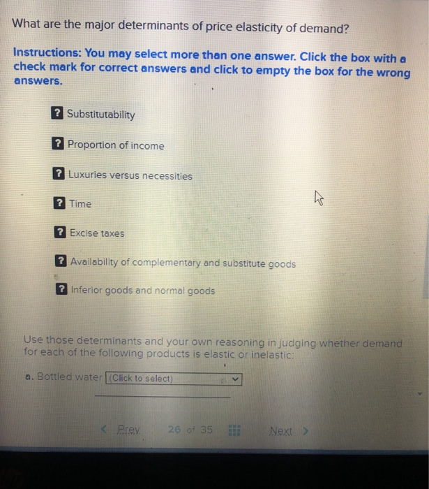 Solved What are the major determinants of price elasticity | Chegg.com