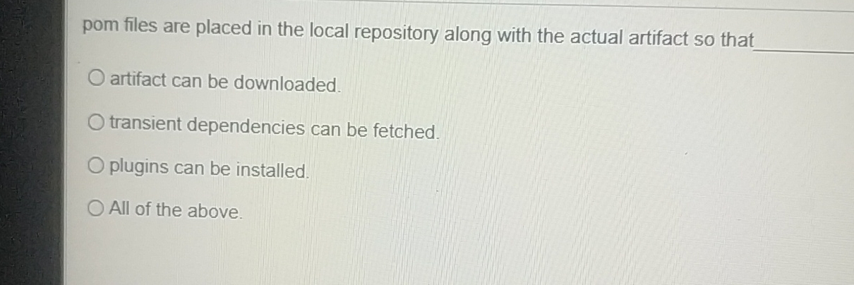 Solved pom files are placed in the local repository along | Chegg.com