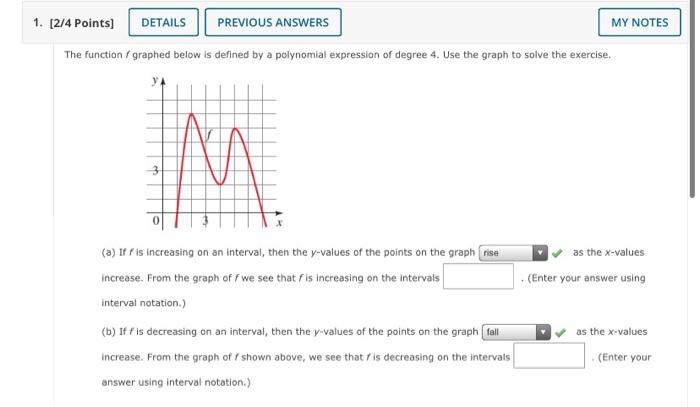 Solved e function f graphed below is defined by a polynomial | Chegg.com