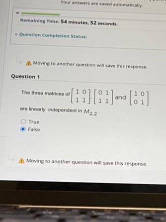 Solved Your answers are saved automatically Remaining Time: | Chegg.com