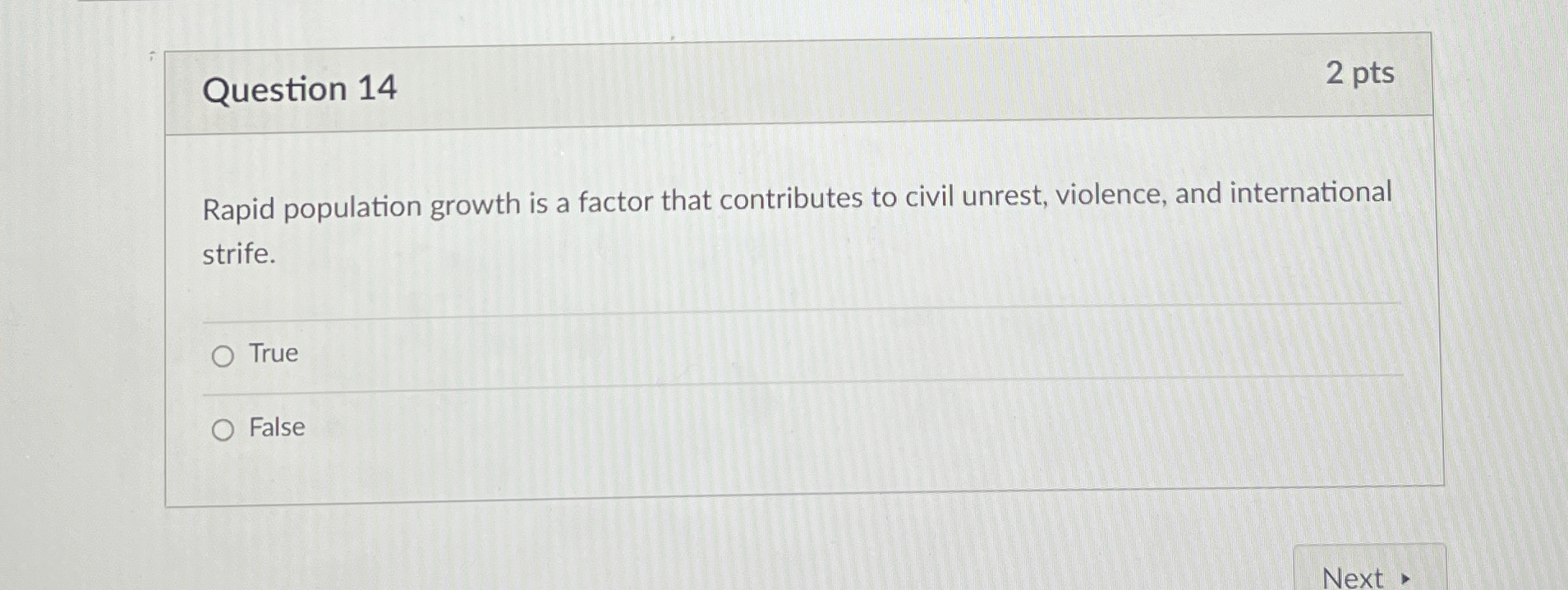 Solved Question 142 ﻿ptsRapid population growth is a factor | Chegg.com