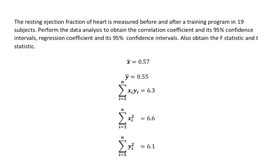 Solved The resting ejection fraction of heart is measured | Chegg.com