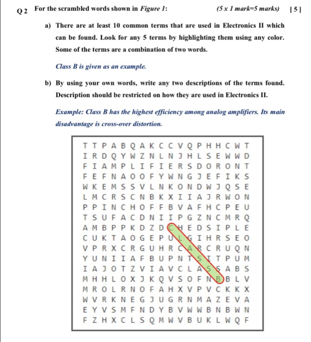 Solved Q2 For the scrambled words shown in Figure 1: (5 x 1 | Chegg.com