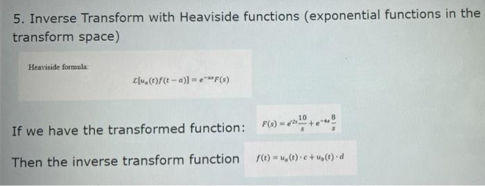 Solved 5. Inverse Transform with Heaviside functions | Chegg.com