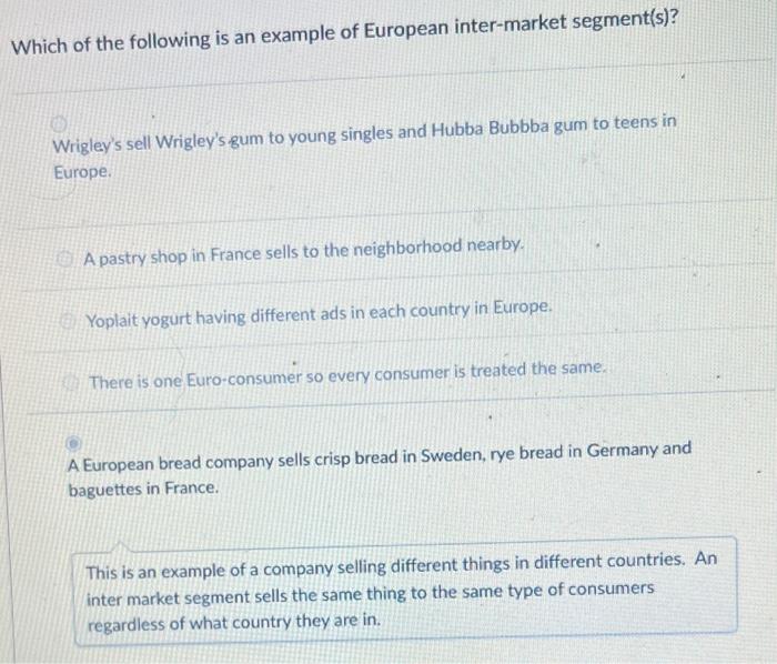 Which of the following is an example of European | Chegg.com