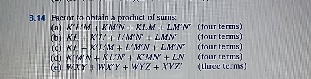 3.14 ﻿Factor to obtain a product of | Chegg.com