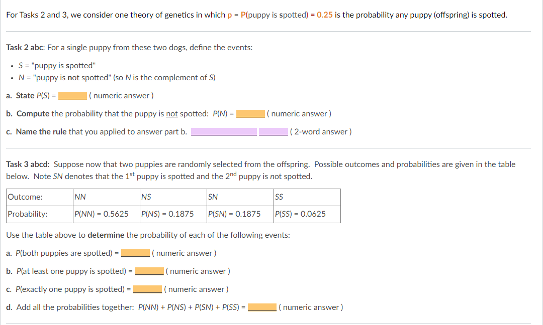 Solved statisticsFor Tasks 2 ﻿and 3, ﻿we consider one theory | Chegg.com