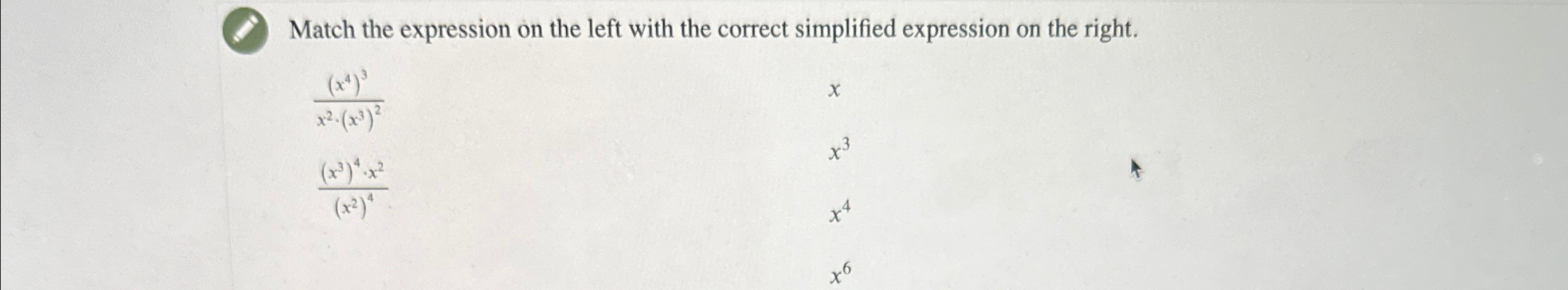 Solved Match the expression on the left with the correct | Chegg.com