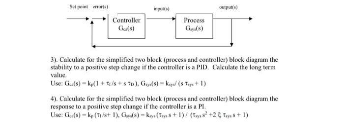Solved Set point error(s) input(s) outputs) Controller | Chegg.com