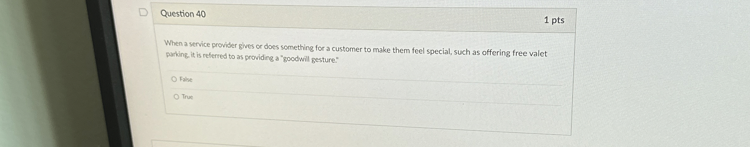Solved Question 401 ﻿ptsWhen a service provider gives or | Chegg.com