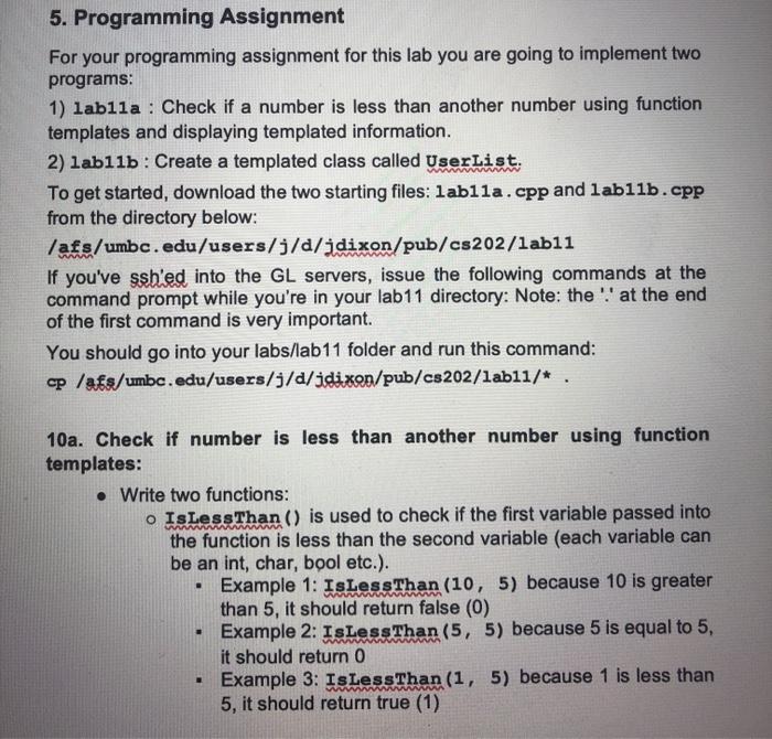 Solved Www 5. Programming Assignment For your programming | Chegg.com