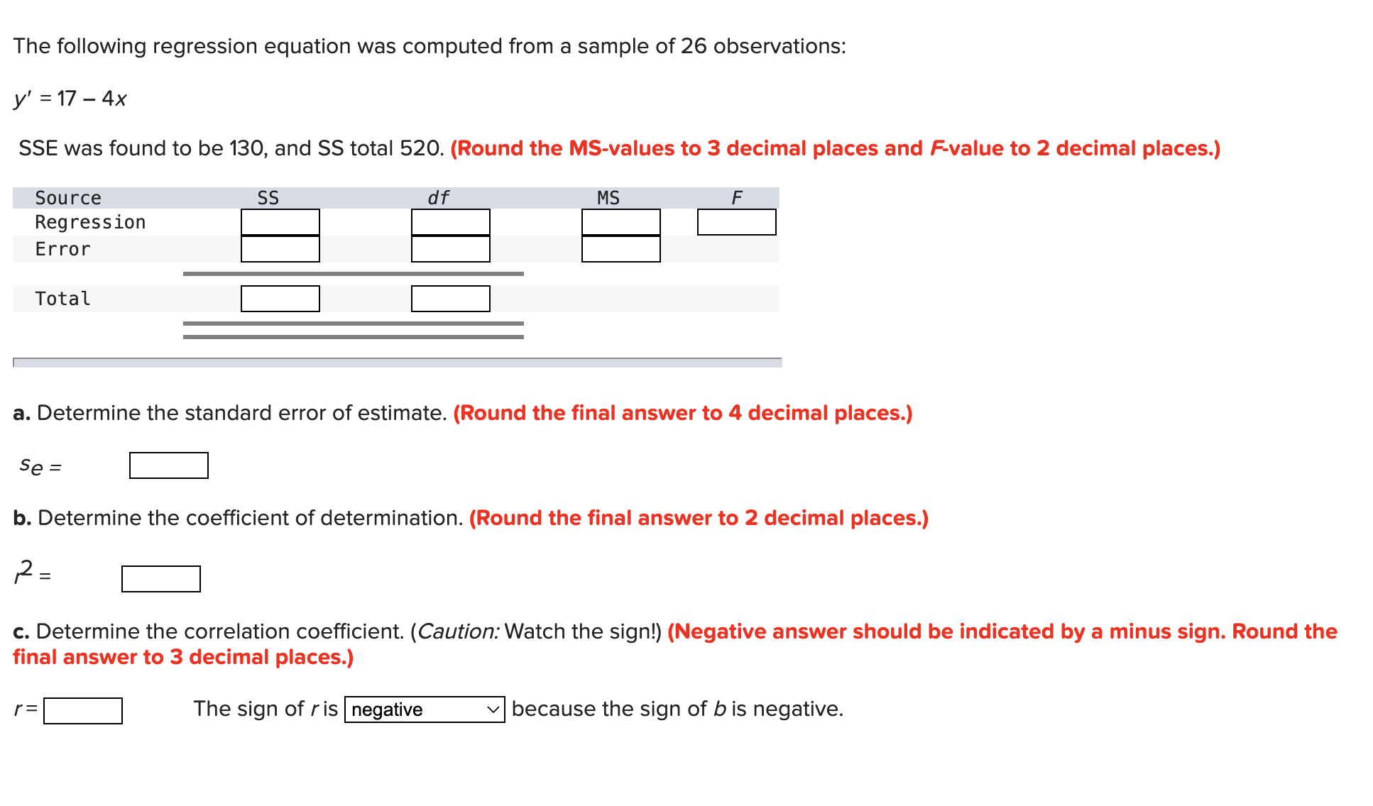 Solved The following regression equation was computed from a | Chegg.com