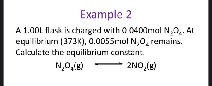 Solved A 1.00 L flask is charged with 0.0400 mol N2O4. At | Chegg.com